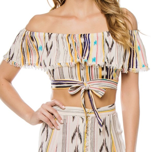 Tops | Crop Top Colorful Off The Shoulders | Poshmark
